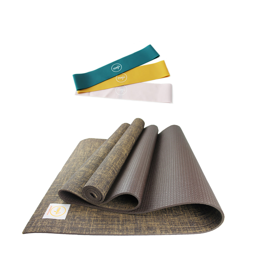 Full Body Workout Bundle – Resistance Bands & Jute Yoga Mat | Maji Sports