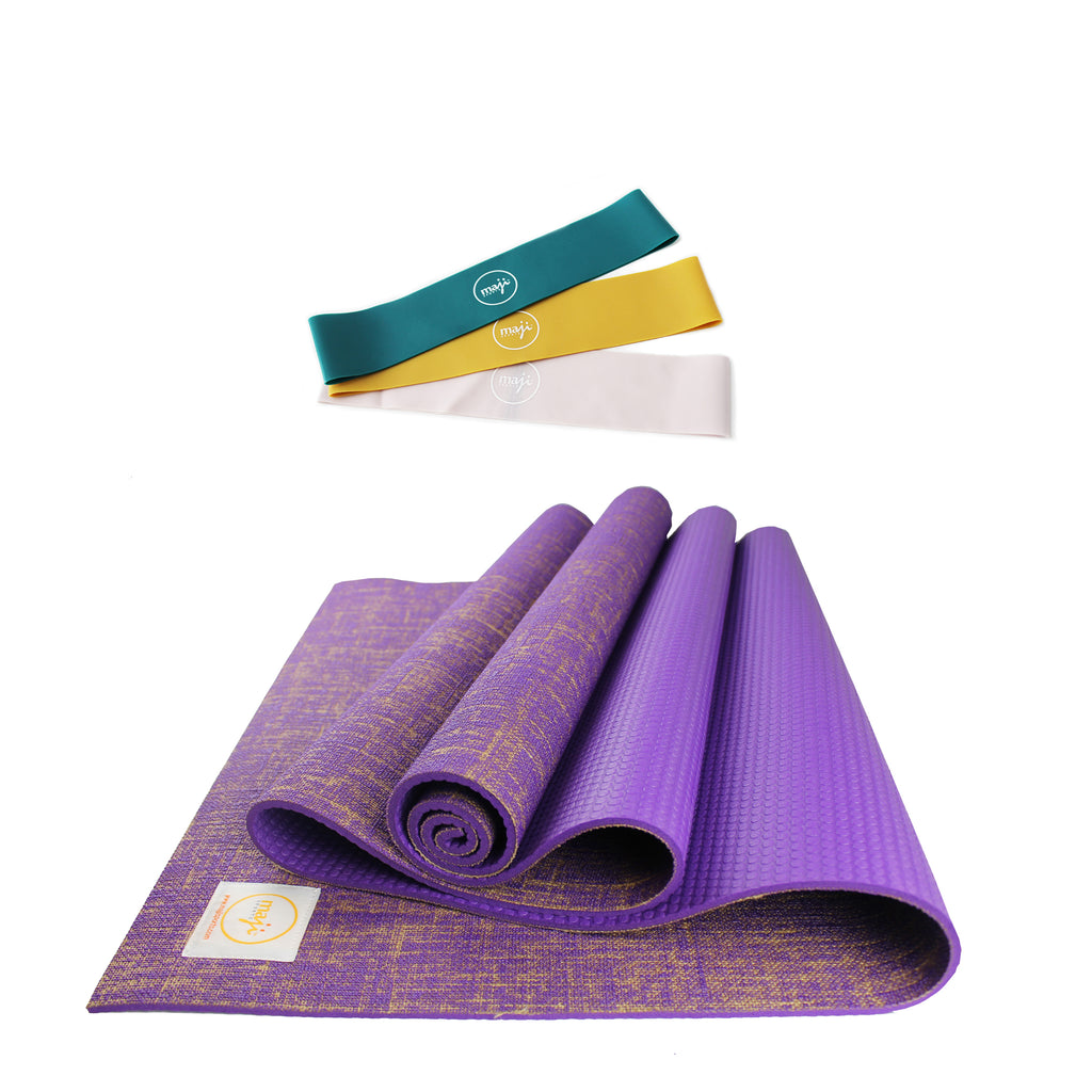 Full Body Workout Bundle – Resistance Bands & Jute Yoga Mat | Maji Sports