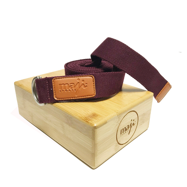 Bamboo Yoga Block & Yoga Strap Combo | Majisports | Maji Sports