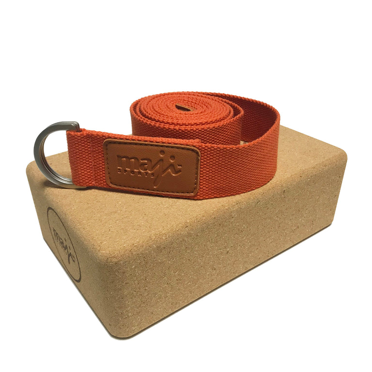 Cork Yoga Block & Yoga Strap Combo | Majisports | Maji Sports